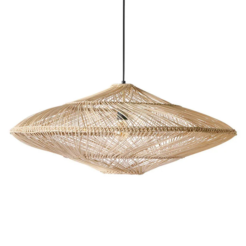 Grande suspension rotin vintage au style japonais - Rotin Céleste